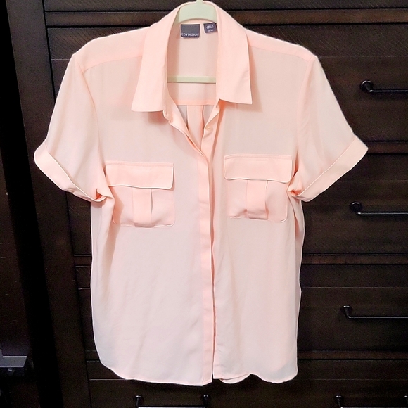 Covington | Tops | Euc Light Pink Buttondown Tunic | Poshmark